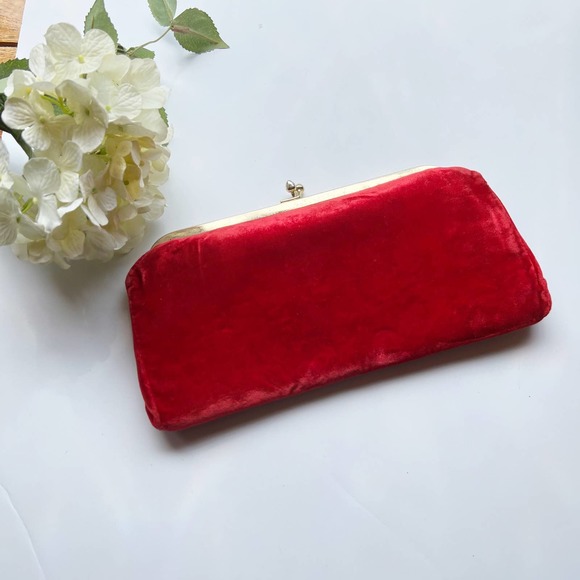 Bags | Vintage Red Velvet Evening Bag | Poshmark